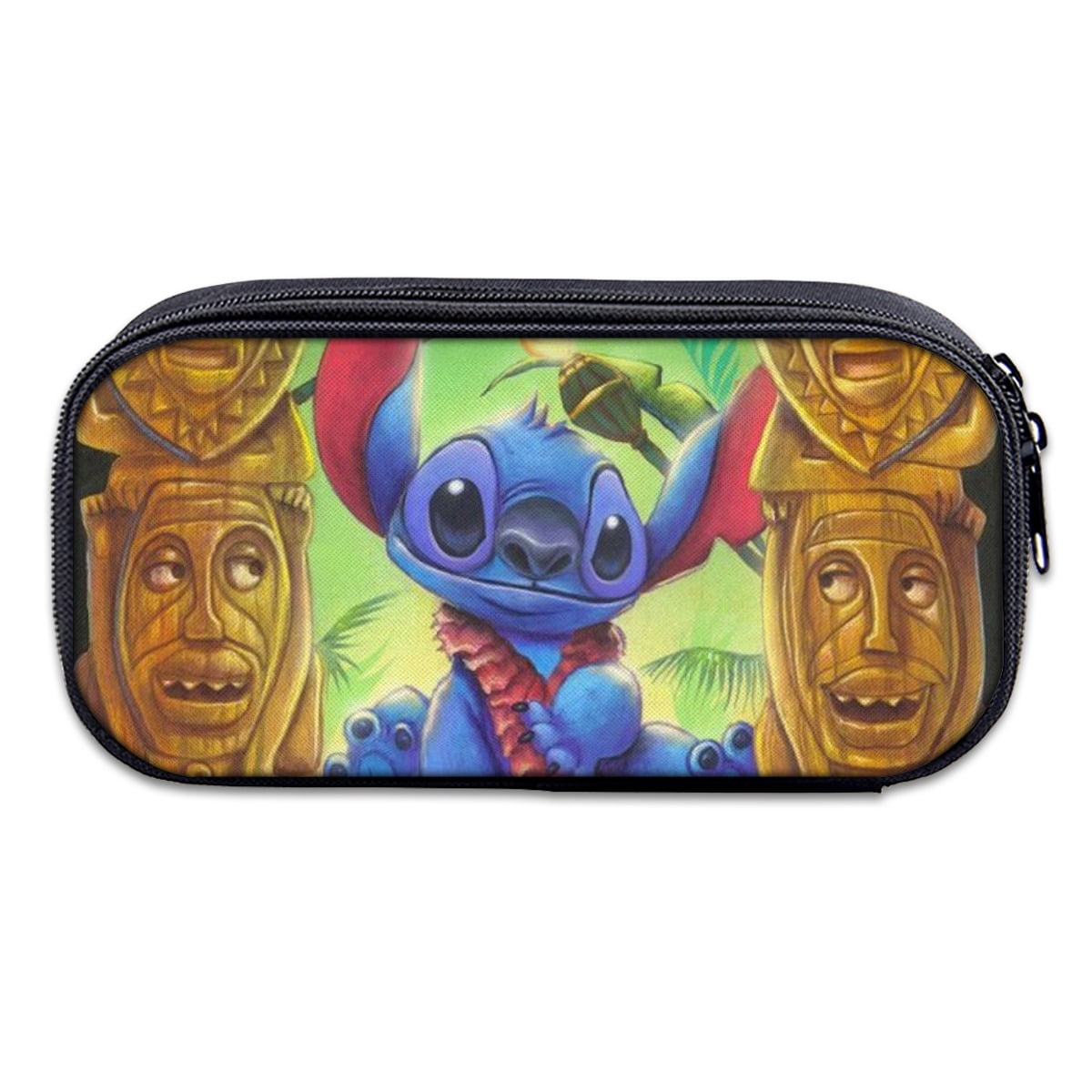 Stitch CartoonPolyester Waterproof Pencil Case With Dual Zipper Pockets ...