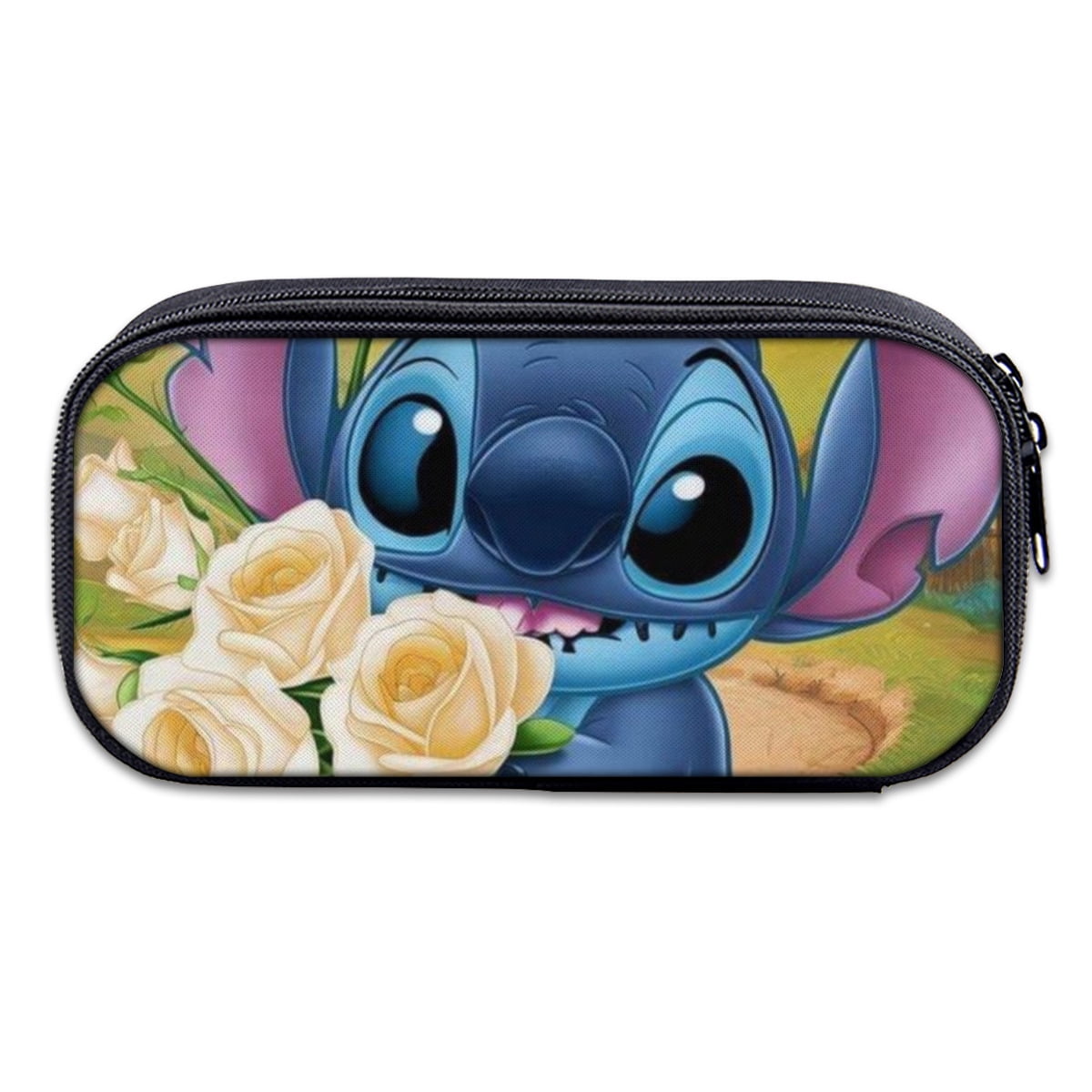 Stitch CartoonPolyester Waterproof Pencil Case With Dual Zipper Pockets ...