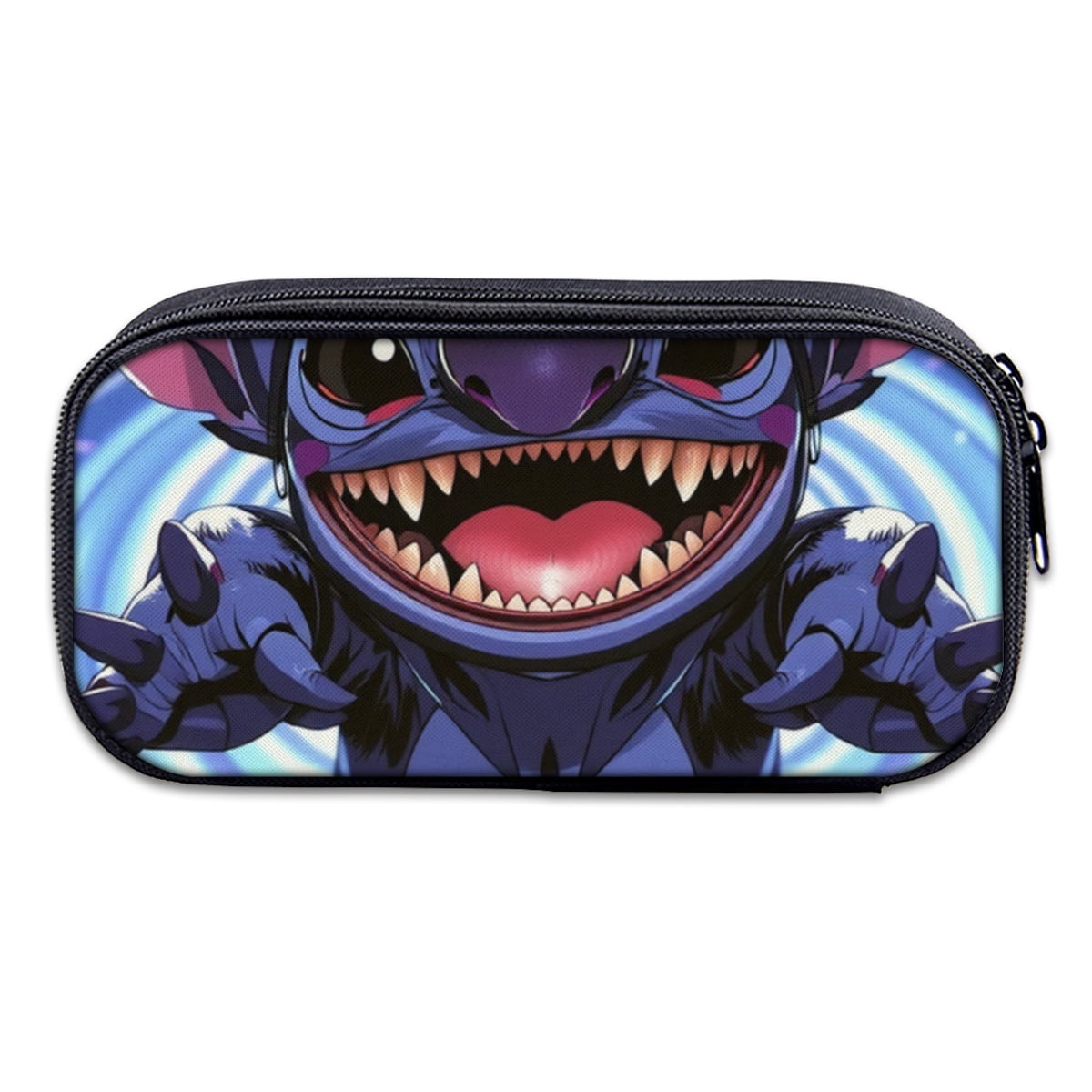 Stitch CartoonPolyester Waterproof Pencil Case With Dual Zipper Pockets ...