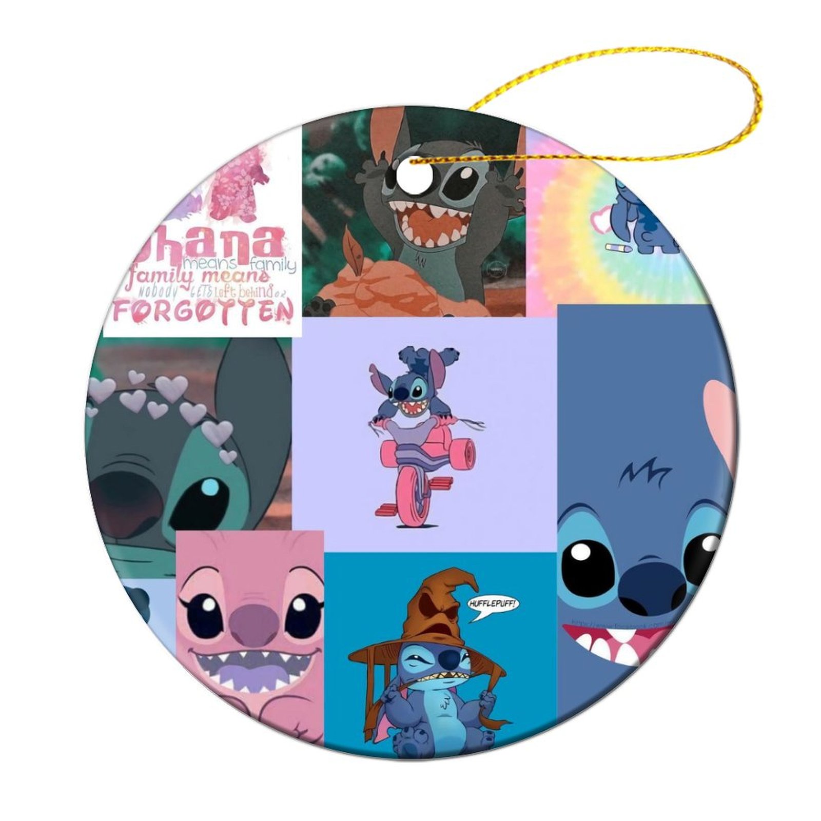 Stitch Ceramic Christmas Circular Ornament 2024 - Double-sided Printed ...