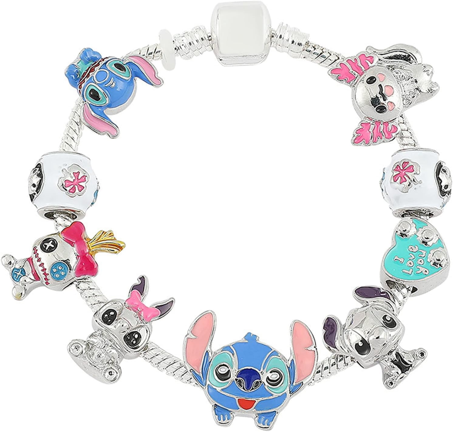 Stitch Charm Bracelet, Inspiration Stitch Charms Womens Snake Chain ...