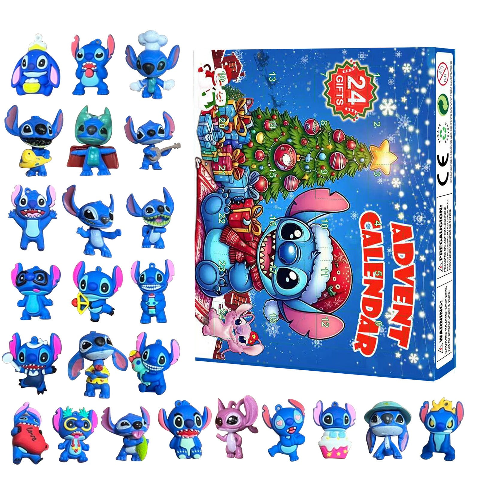 Stitch Advent Calendar 2024 with 24Pcs Stitch Christmas Tree Decorations, Stitch Christmas ...