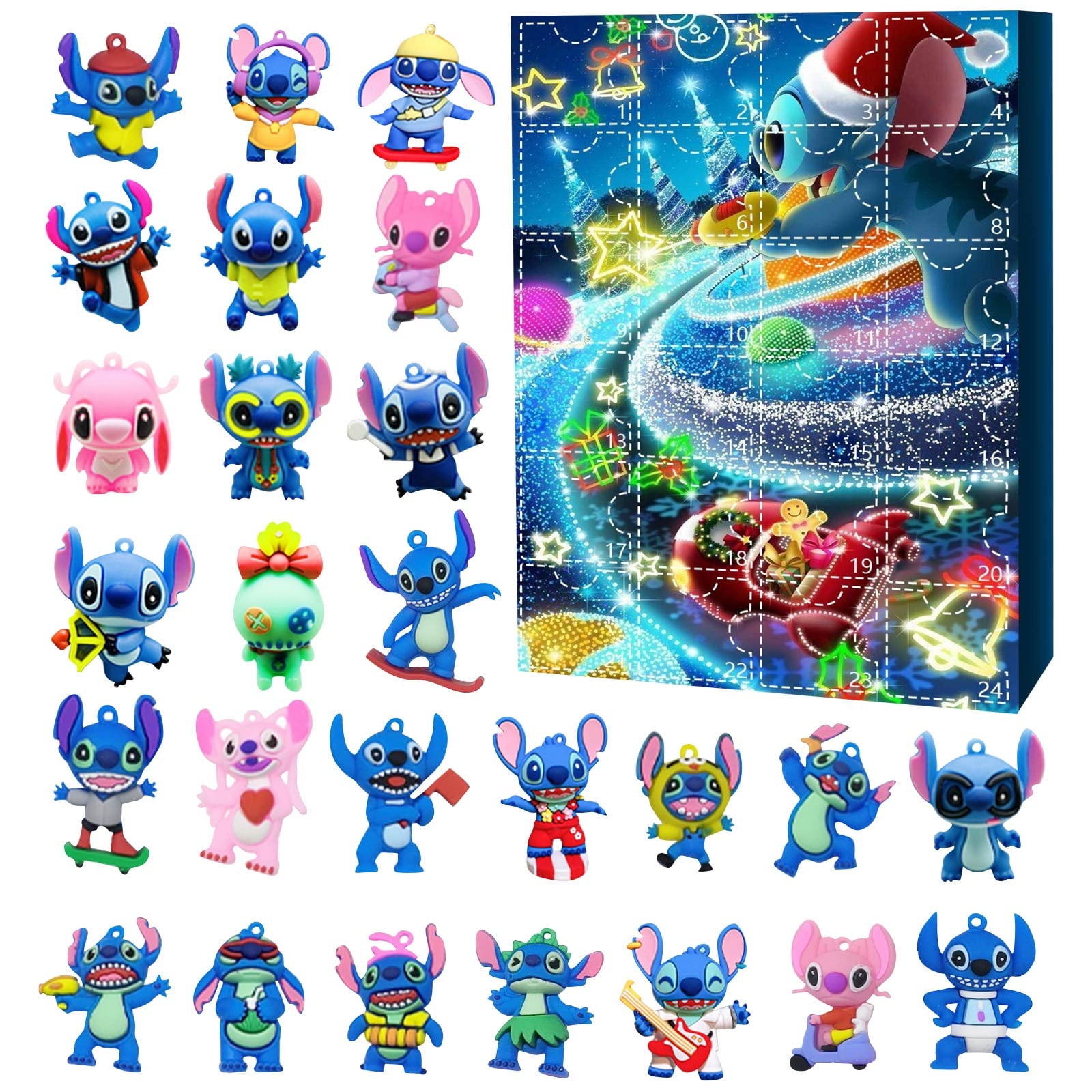 Stitch Christmas Advent Calendar,24 Days Christmas Countdown, 24Pc ...