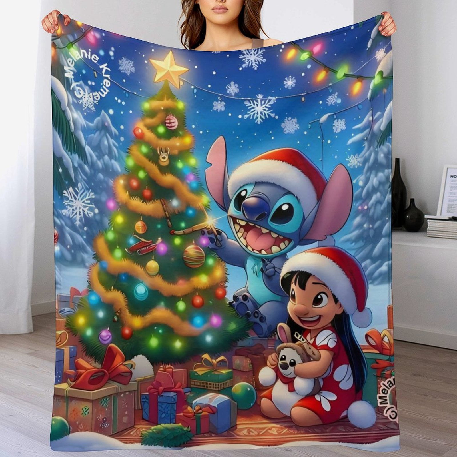 Stitch Christmas cartoon soft plush blanket 50"x60" - Walmart.com