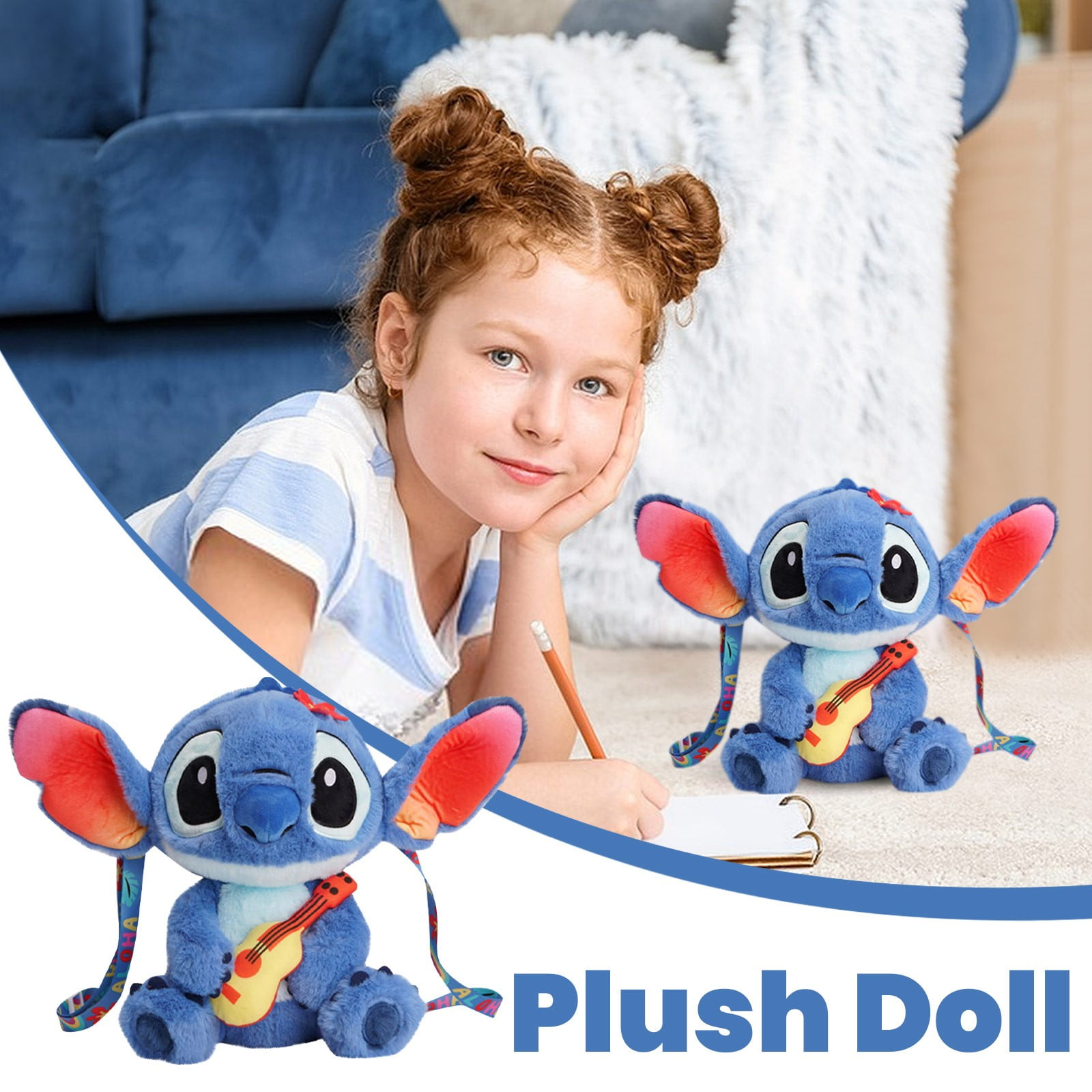 Stitch Class of 2025 Graduation 11.8-inch Large Plush Stitch Stuffed Animal. Blue, Alien, Kids ...