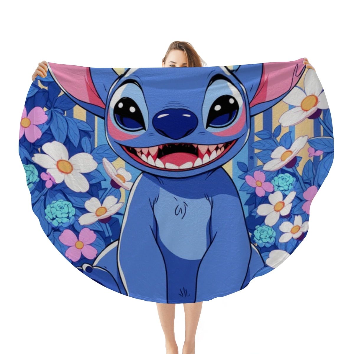 Stitch Comfortable Round Flannel Blanket - Multi-Size for All Occasions ...