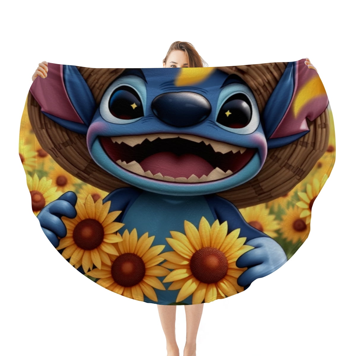 Stitch Comfortable Round Flannel Blanket - Multi-Size for All Occasions ...