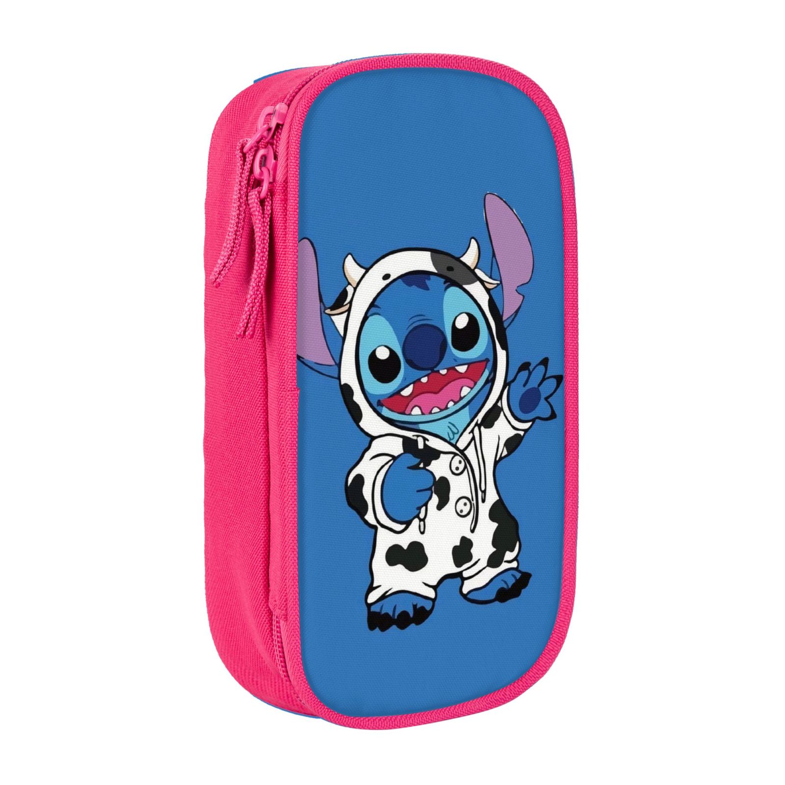 Stitch In Cow Clothes Pencil Case,Big Capacity Pencil Pouch Stationery ...