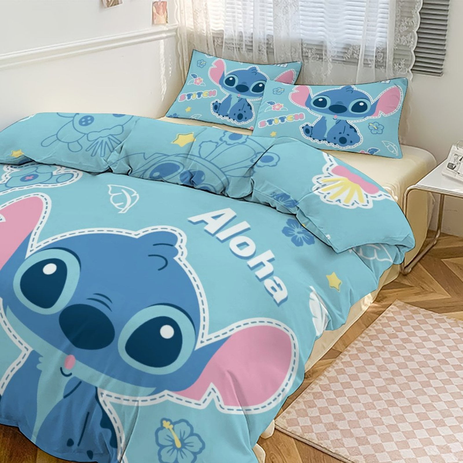 Stitch Crawl 3 Piece Twin Bed Set - Psychedelic Soft Bedding Set for ...