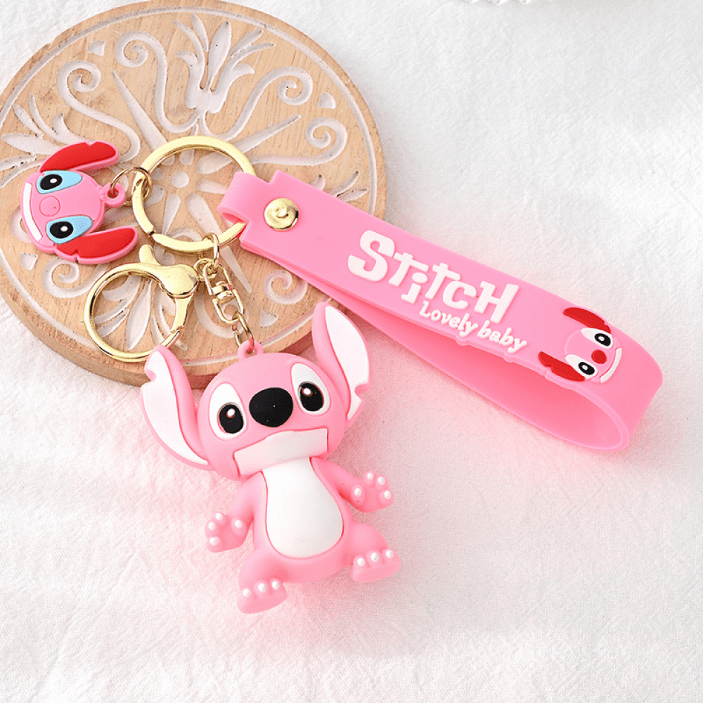 Stitch Cute Anime Plush Keychain with Pendant, Soft Stuffed Keyring for ...
