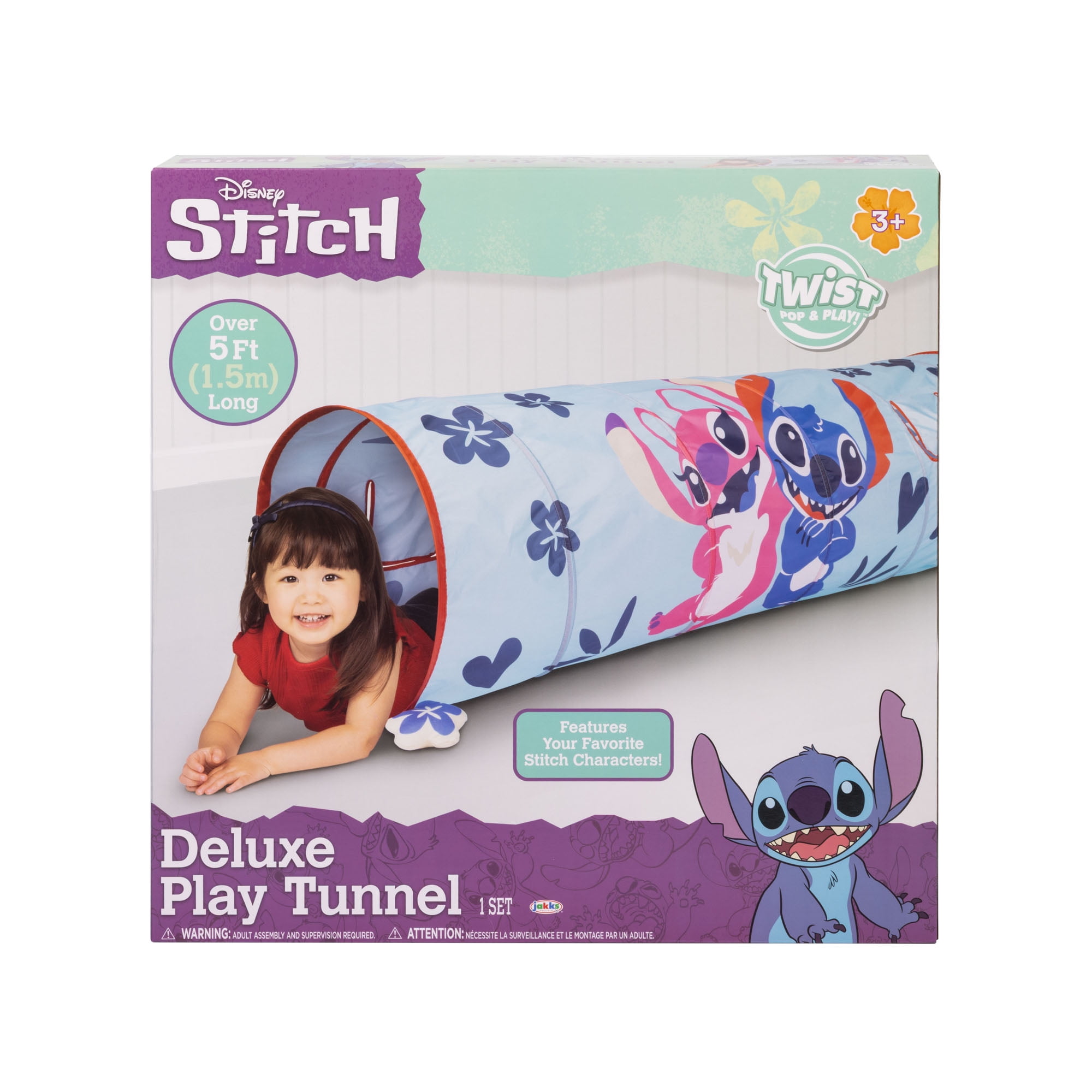 Stitch Deluxe Tunnel Play Tent Twist Pop and Play 5 Feet Long - Walmart.com