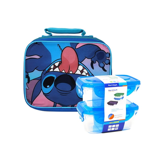 Stitch Disney Insulated Lunch Bag Lilo w/ 2-Piece Food Container Set ...