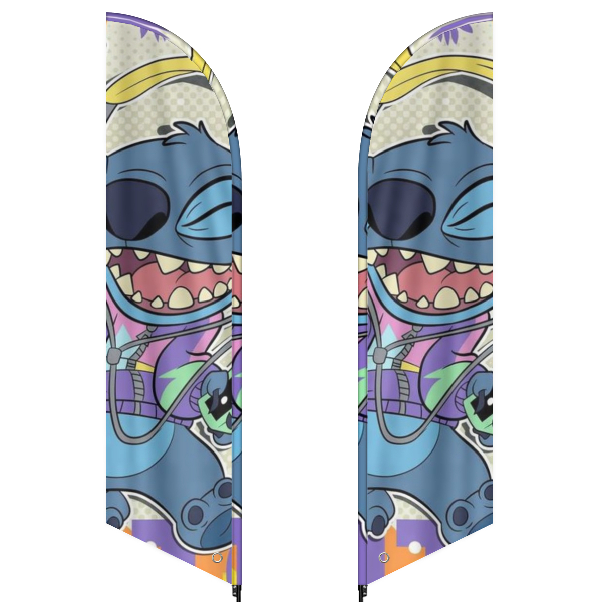 Stitch Double-Sided Beach Knife Flag - Eye-Catching and Durable Beach ...