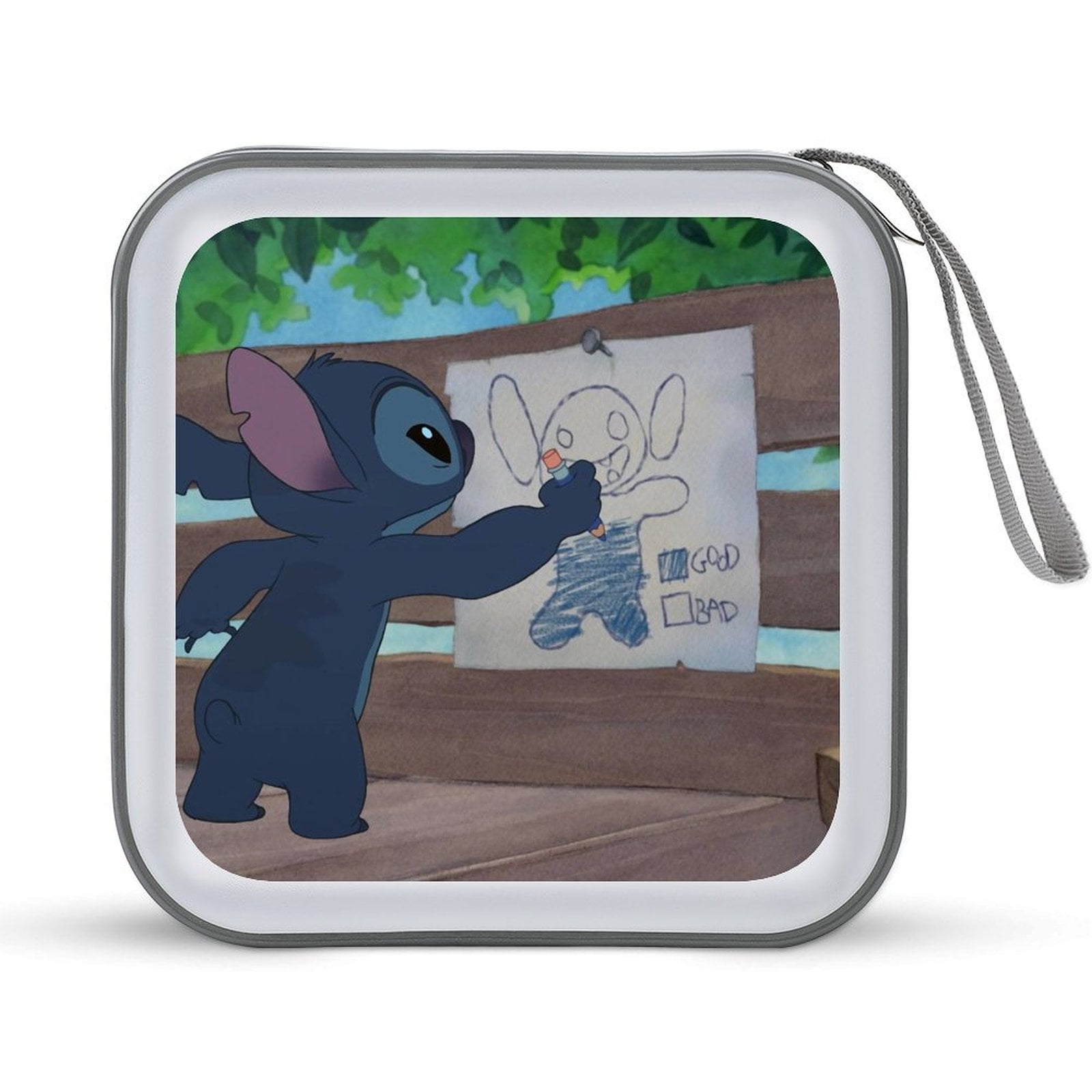 Stitch Drawing CD Case, 40 Capacity VCD/DVD Case Holders Wallet Hard ...