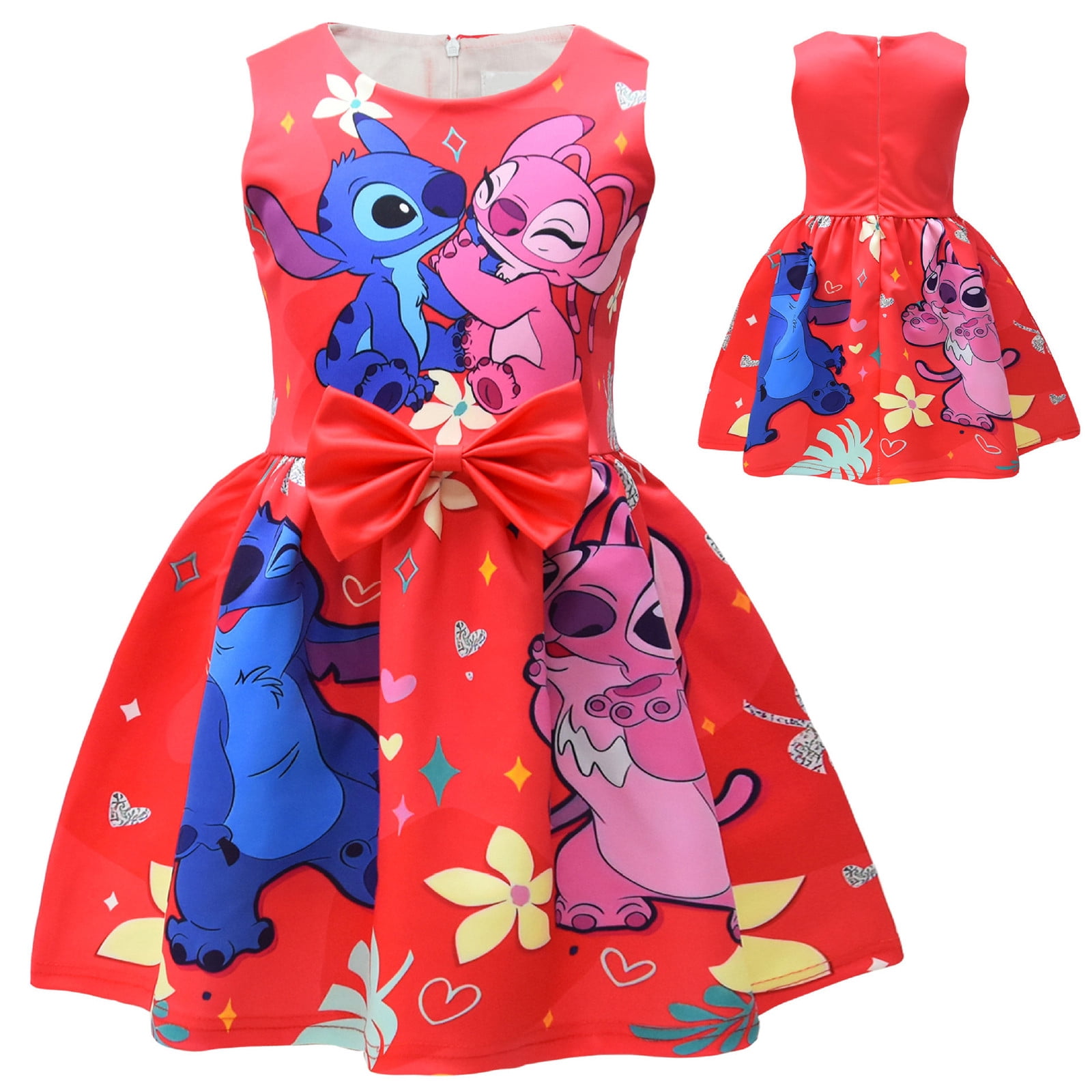 Stitch Dress Halloween Girls Princess Dress Toddler Ruffle Sleeves ...
