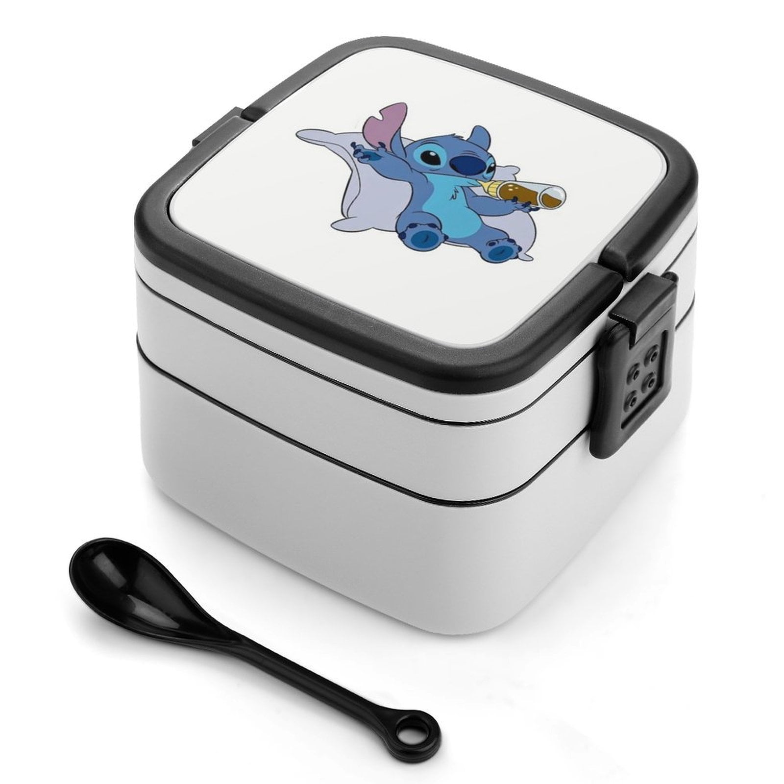 Stitch Drinking from Bottle Reusable Bento Boxes Lunch Box Double Layer ...