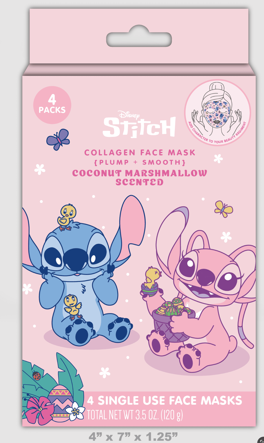 Stitch Easter Face Mask Set, 4 Pieces, Coconut Marshmallow Scented ...