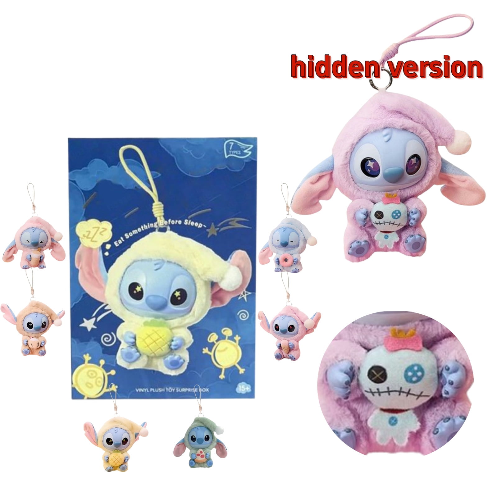 Stitch Eat Something Before Sleep Series Figurines Blind Box,Stitch Mystery Box: Super Soft ...