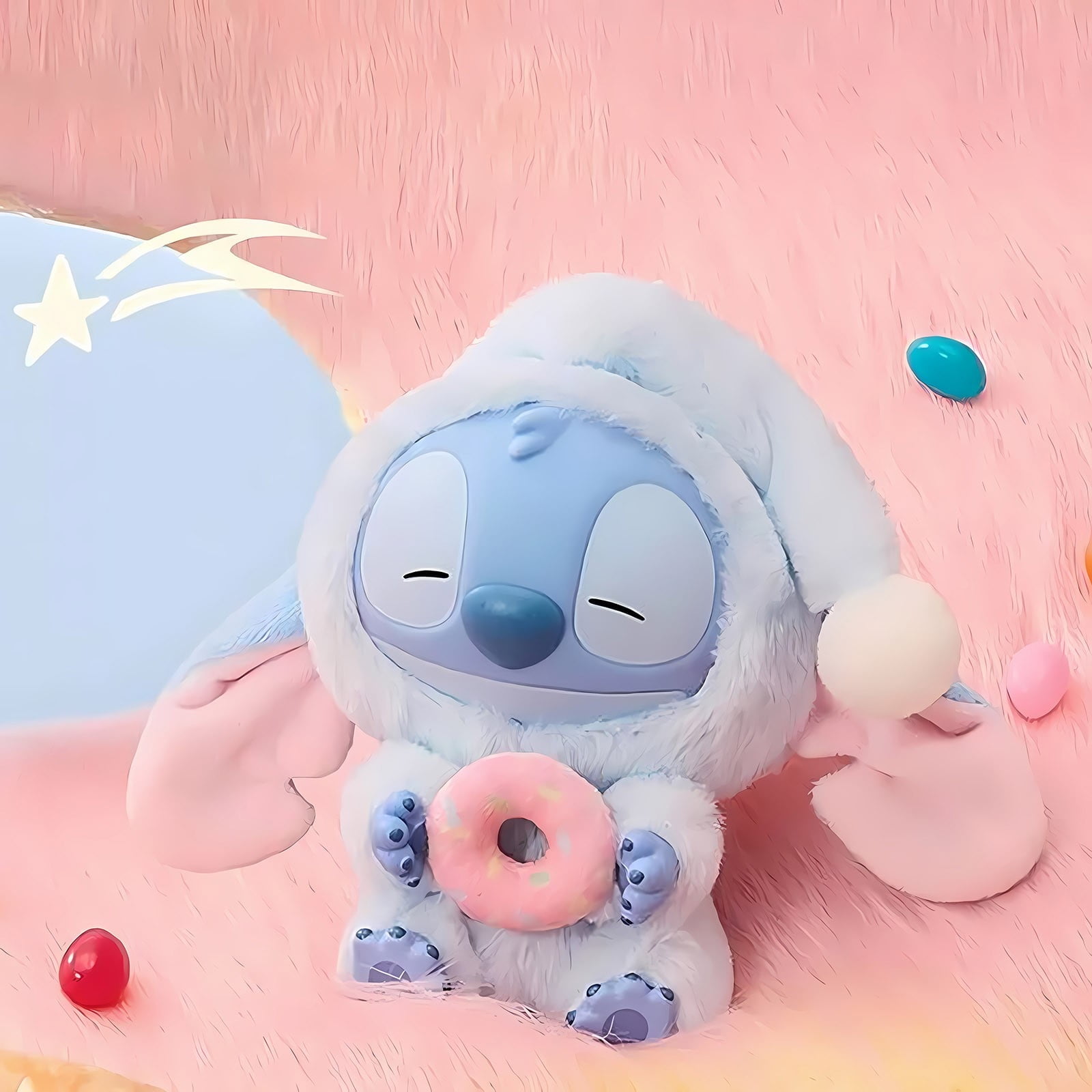 Stitch Eat Something Before Sleep Series Plush Blind Box Super Cute Stitch Vinyl Plush Figures,7 ...