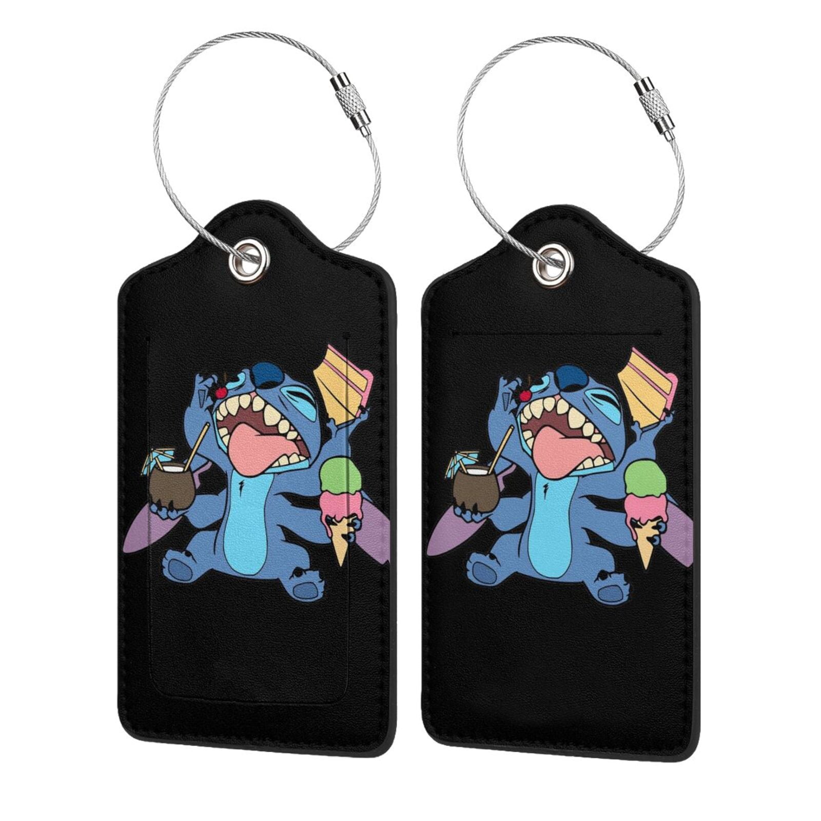 Stitch Eating Dessert Luggage Tags PU Leather Travel Accessories ...