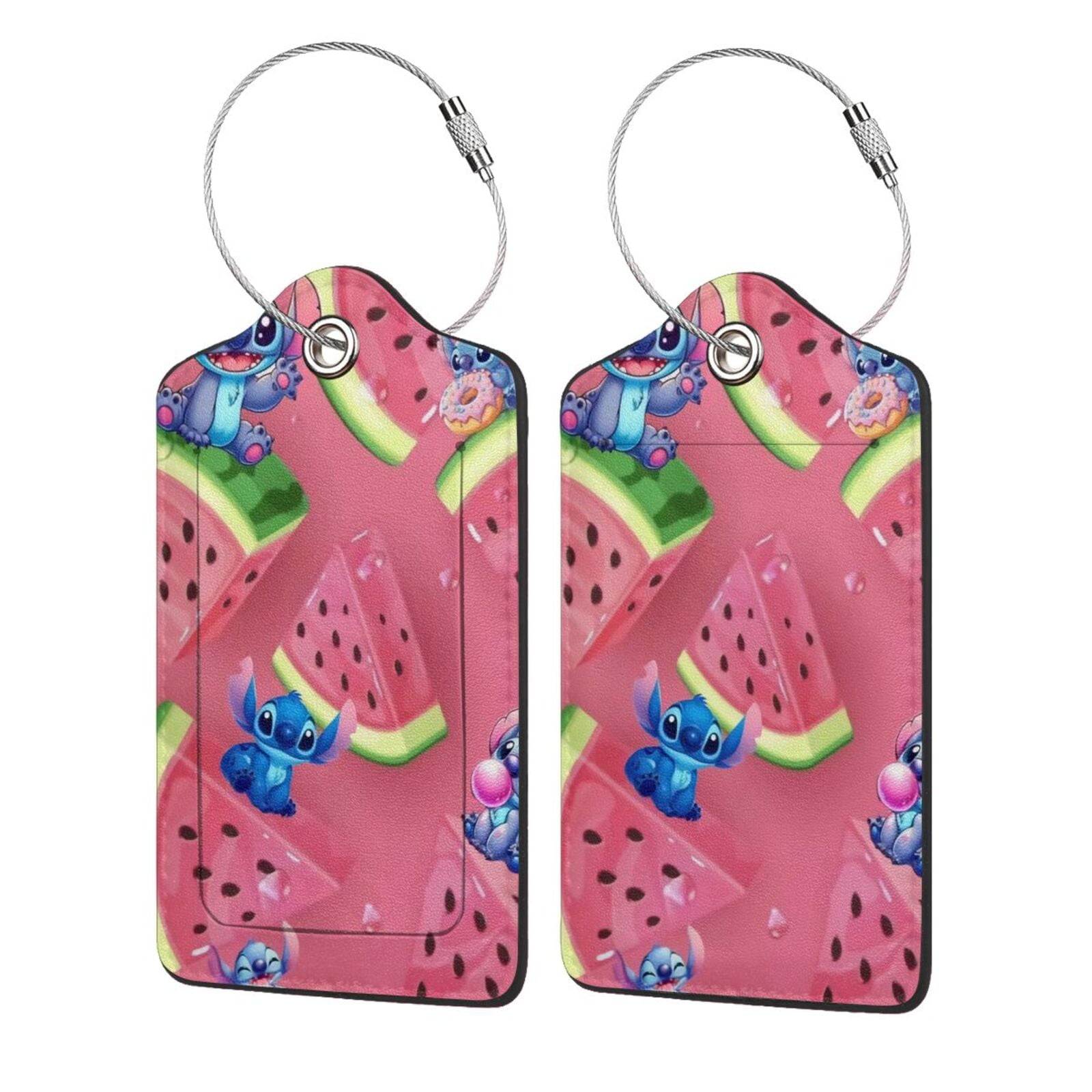 Stitch Eating Watermelon Luggage Tags PU Leather Travel Accessories ...