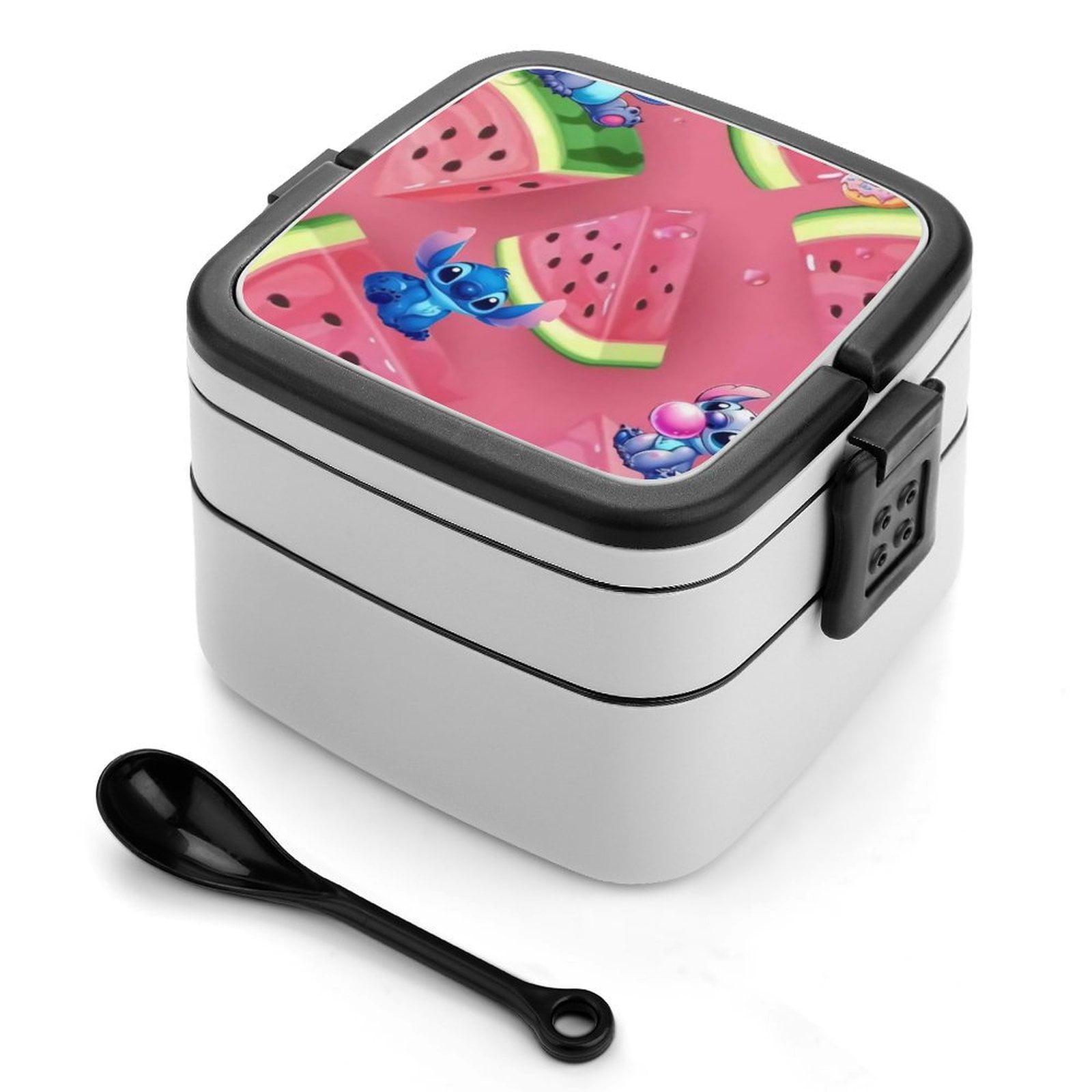 Stitch Eating Watermelon Reusable Bento Boxes Lunch Box Double Layer ...