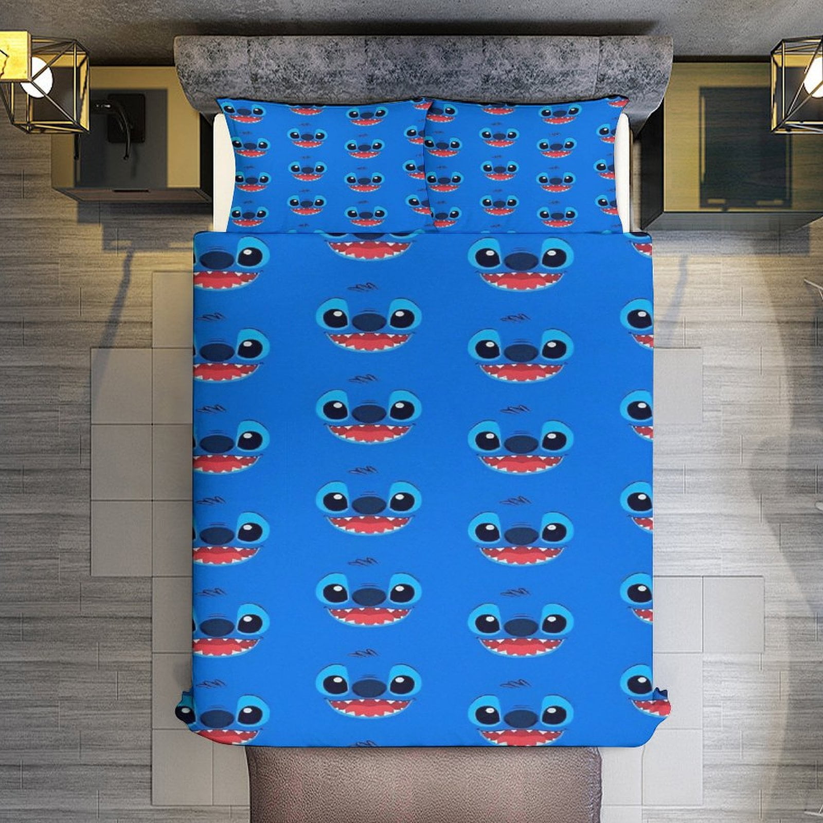Stitch Face Bedding Duvet Cover Queen Size for Kids and Adults-Bed ...
