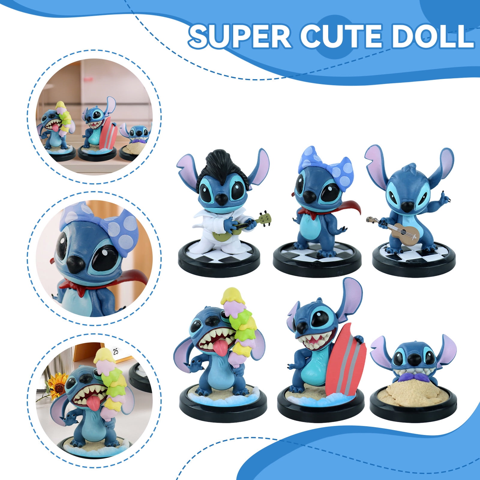 Stitch Figures 6PC Toy Figure Action Figures 2025 - Walmart.com