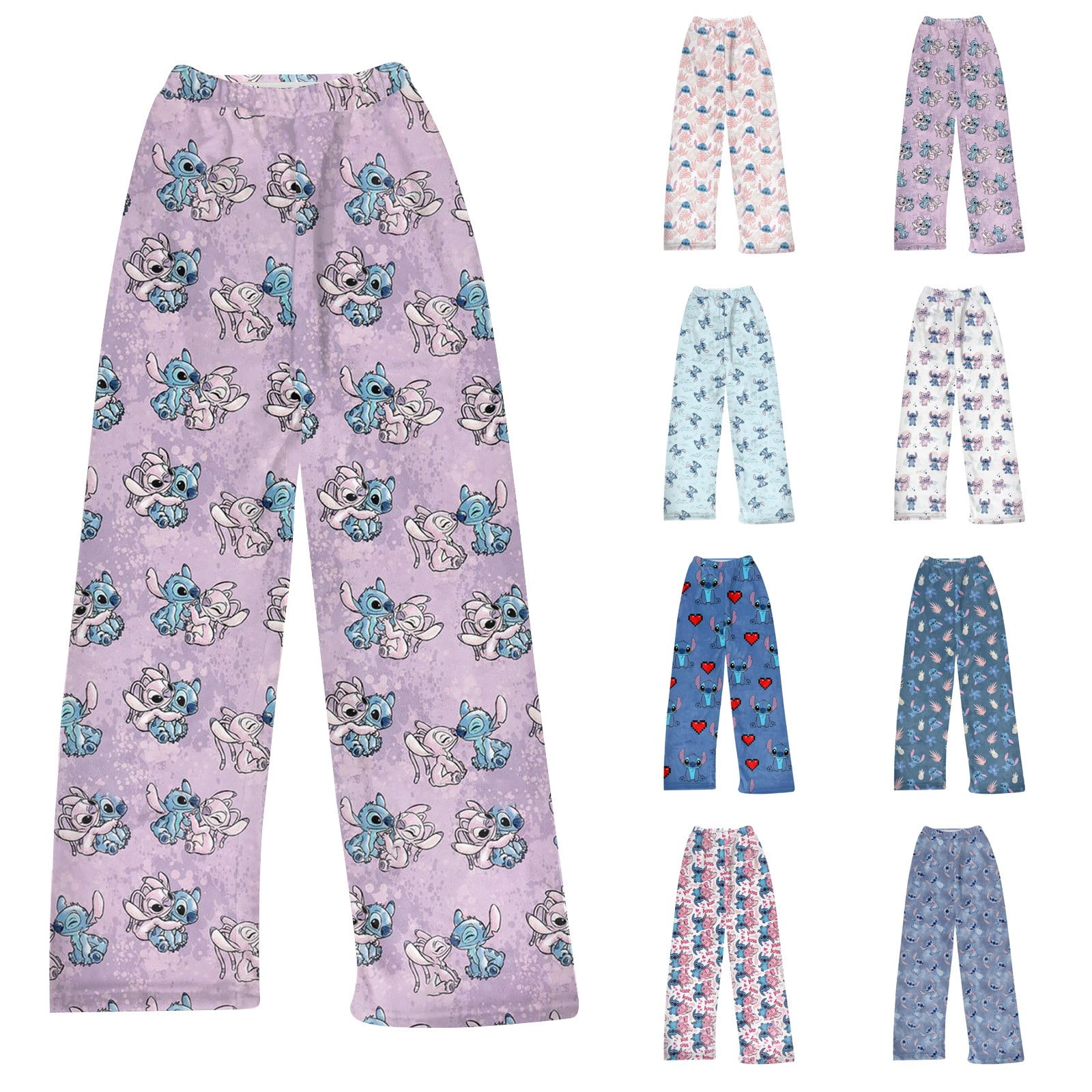 Stitch Flannel Pajama Pants Kids, Kid's Stitch Printed Flannel Pajama ...