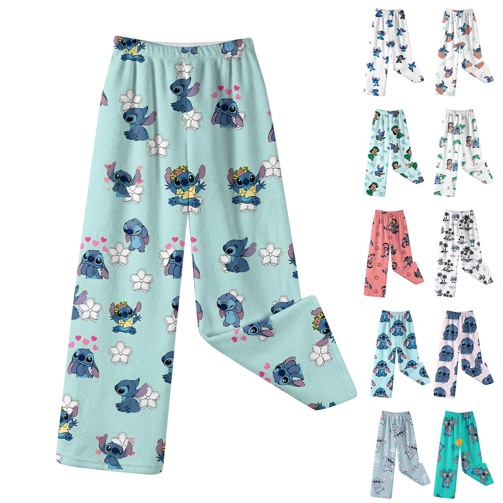 Stitch Flannel Pajama Pants Kids, Kid's Stitch Printed Pajama Pants ...