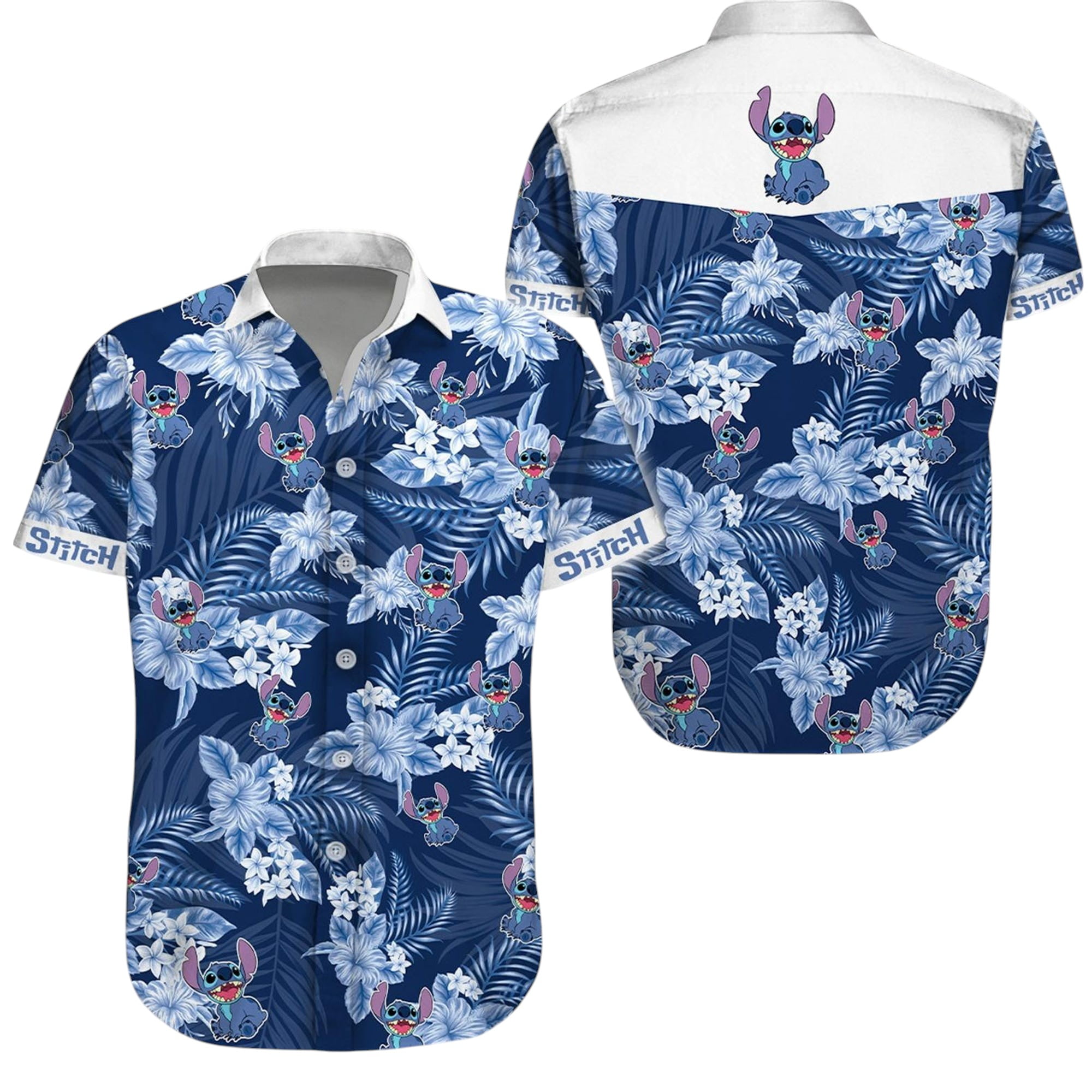 Stitch Floral Hawaiian Shirt, Disney Lilo and Stitch Summer Tee ...