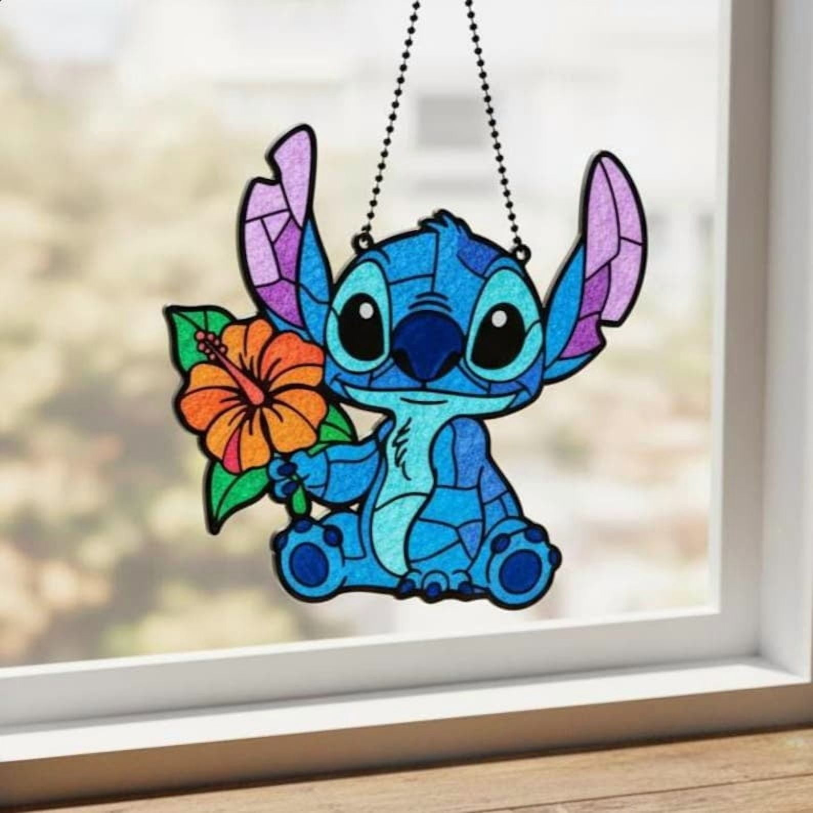 Stitch Flower Suncatcher – Faux Stained Glass Acrylic Window Hanging ...