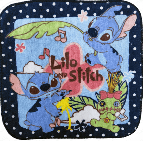Stitch Fun Small Handkerchief Made of Pure Cotton, Kids Bath, Wipe ...