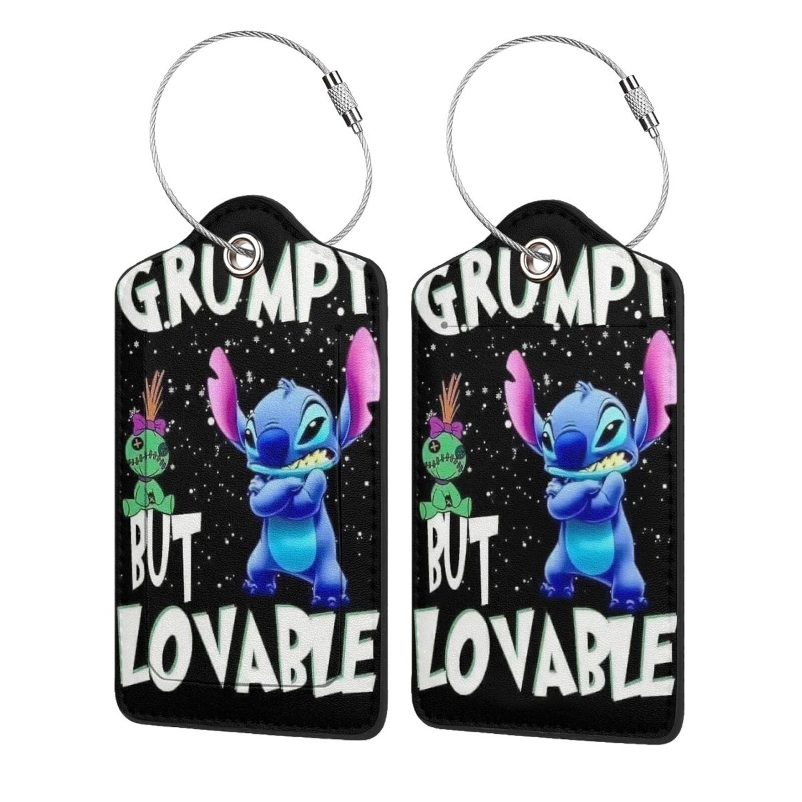 Stitch GRUMPY BUT LOVABLE Luggage Tags PU Leather Travel Accessories ...