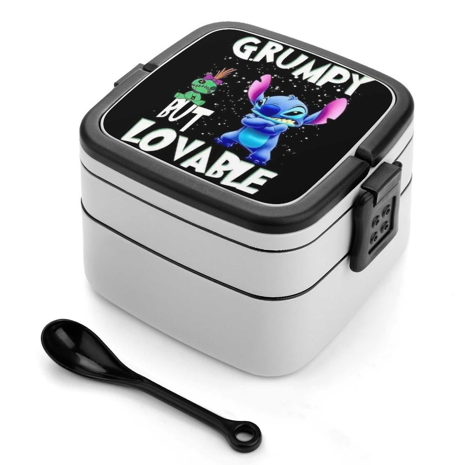 Stitch GRUMPY BUT LOVABLE Reusable Bento Boxes Lunch Box Double Layer ...