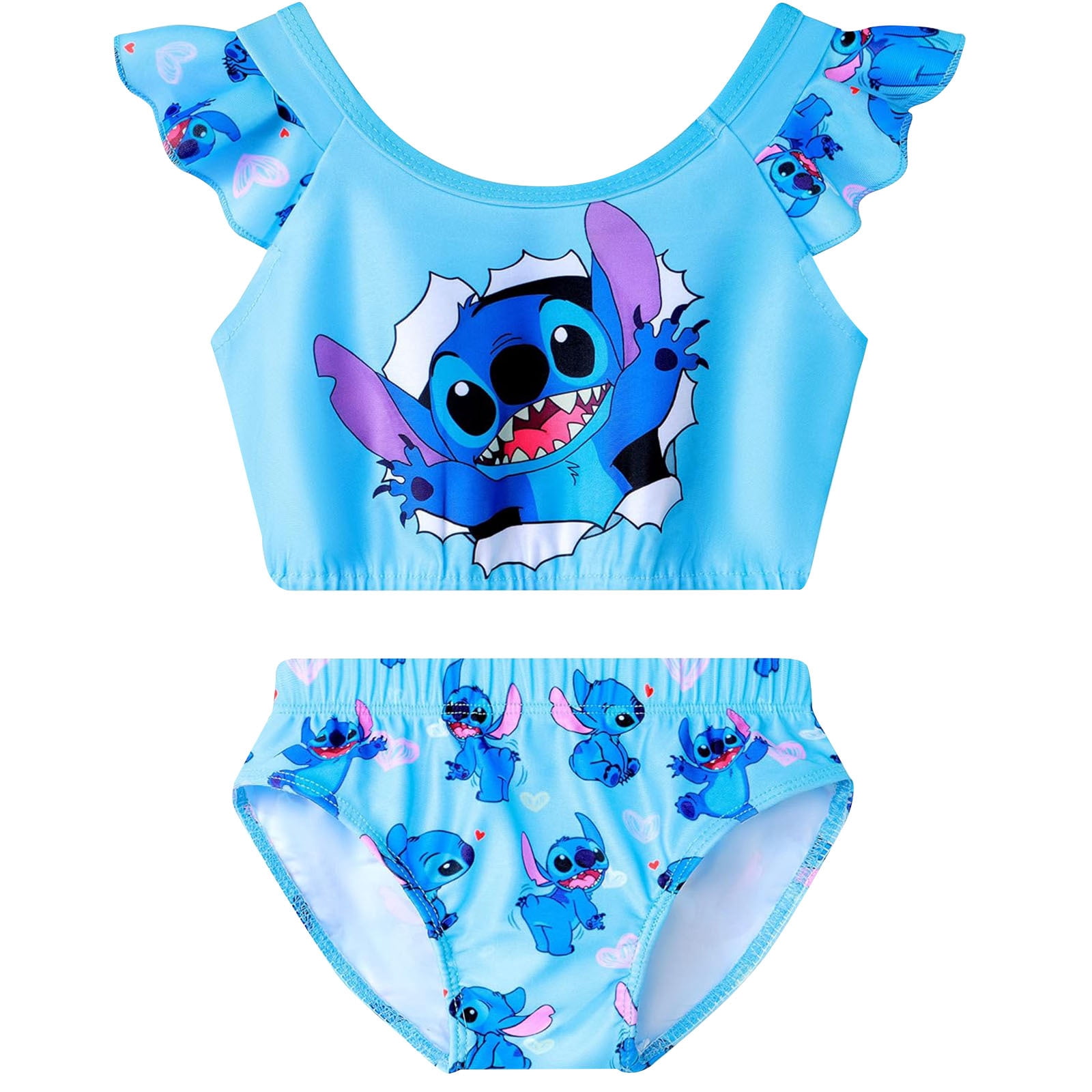Stitch Girl Kids Swimwear Bathing Suit Cute Cartoon High Elasticity ...