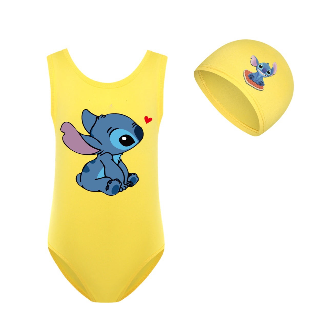 Stitch Girls One Piece Swimsuits Quick Dry Cartoon Summer Swimwear ...
