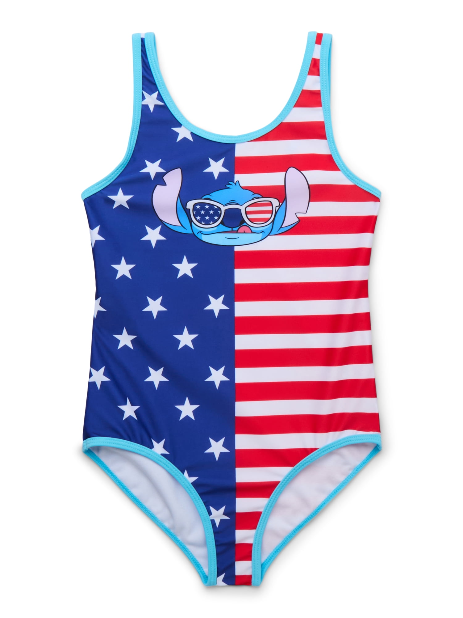 Stitch Girls Swimsuit, 1-Piece, Sizes 4-12 - Walmart.com
