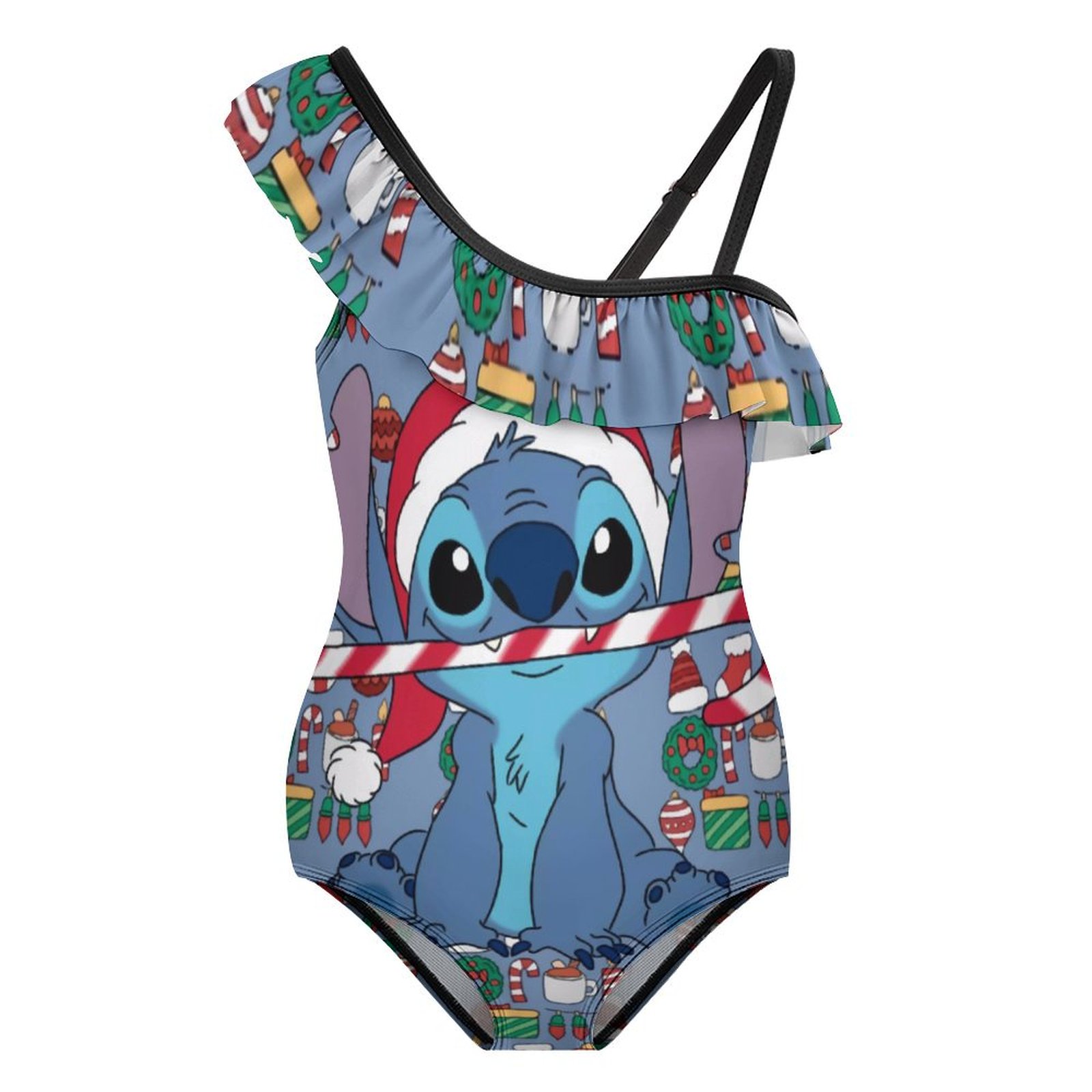 Stitch Girls Swimsuit One Piece Swimsuits Ruffle Bathing Suit Kids ...