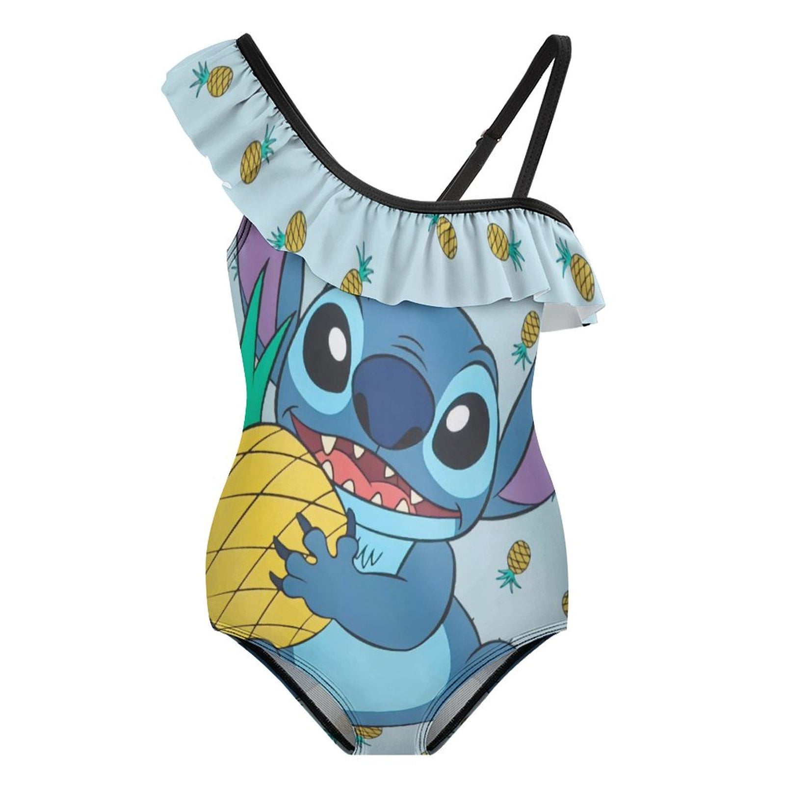 Stitch Girls Swimsuit One Piece Swimsuits Ruffle Bathing Suit Kids ...