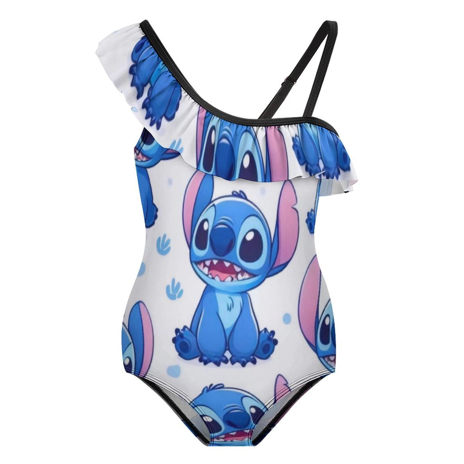 Stitch Girls Swimsuit One Piece Swimsuits Ruffle Bathing Suit Kids ...