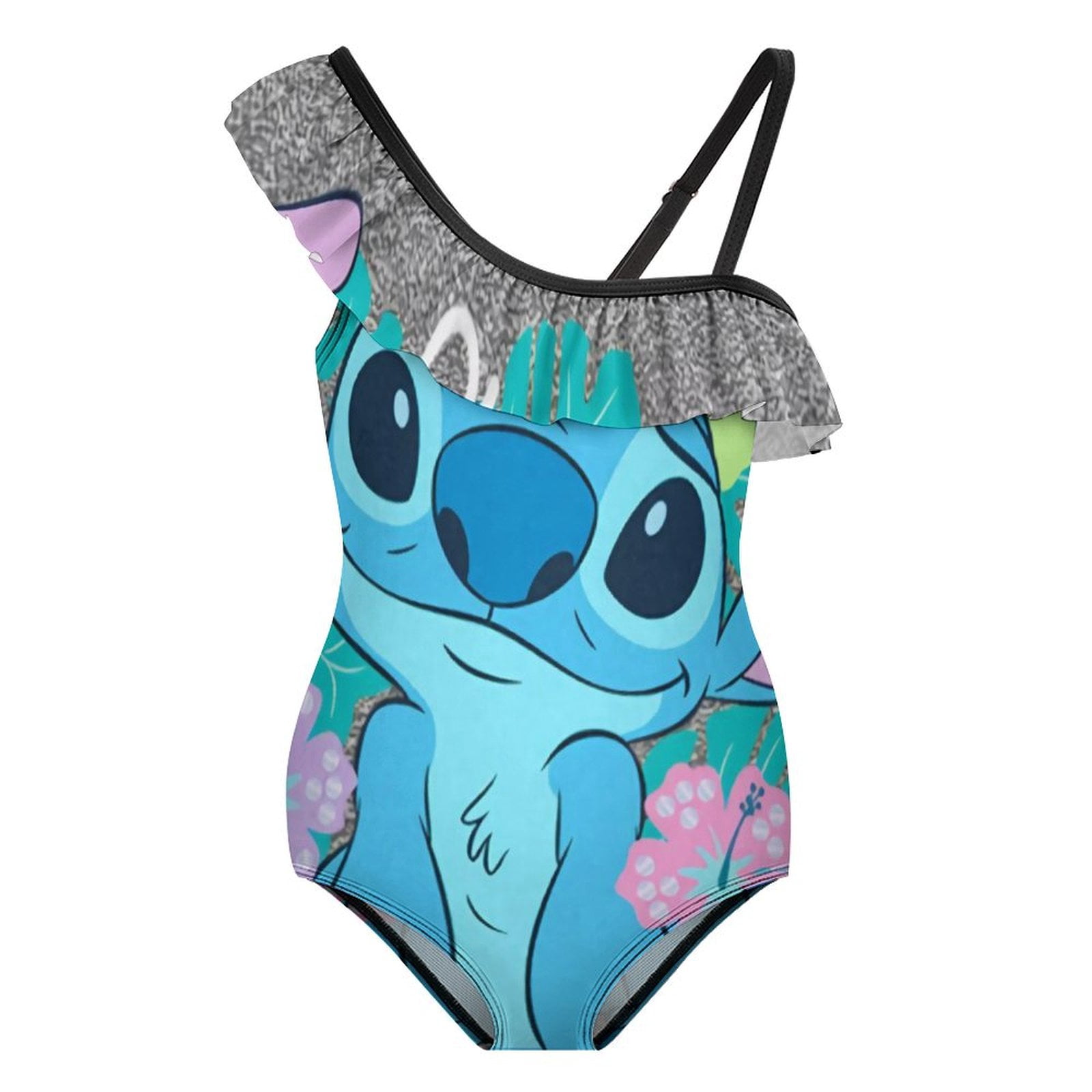 Stitch Girls Swimsuit One Piece Swimsuits Ruffle Bathing Suit Kids ...