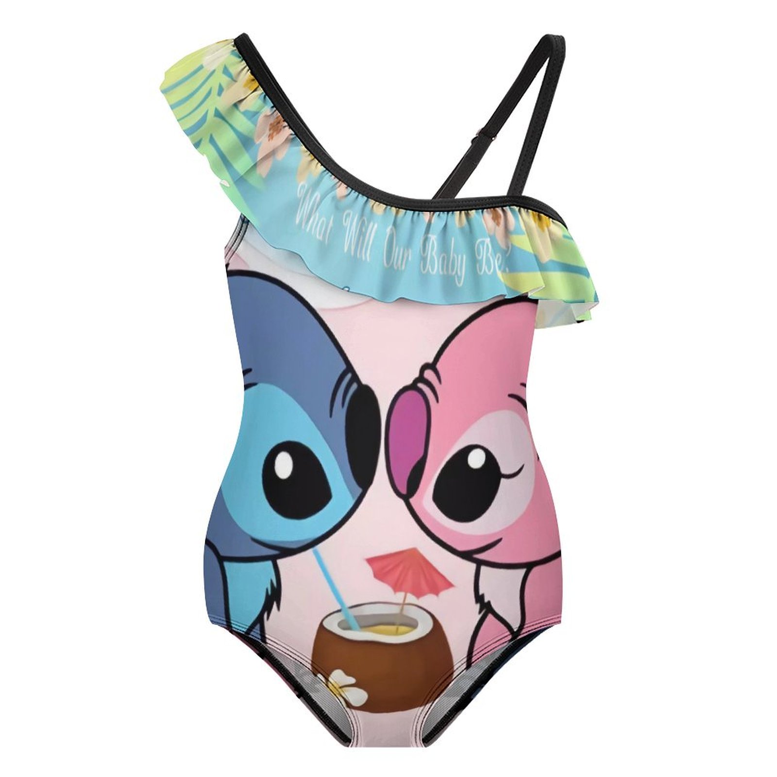 Stitch Girls Swimsuit One Piece Swimsuits Ruffle Bathing Suit Kids ...