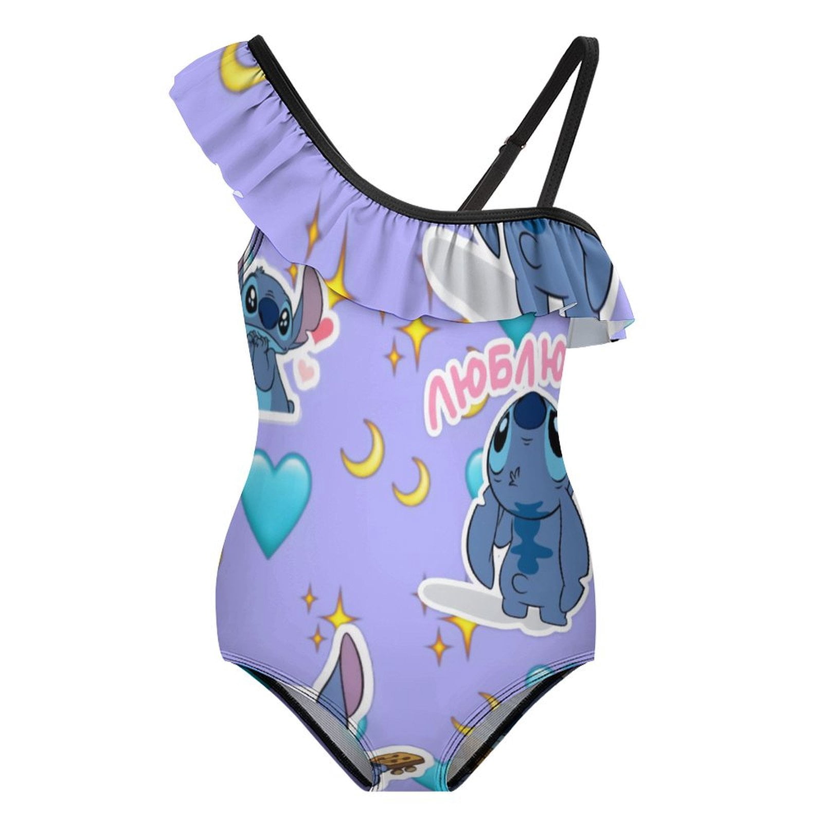 Stitch Girls Swimsuit One Piece Swimsuits Ruffle Bathing Suit Kids ...
