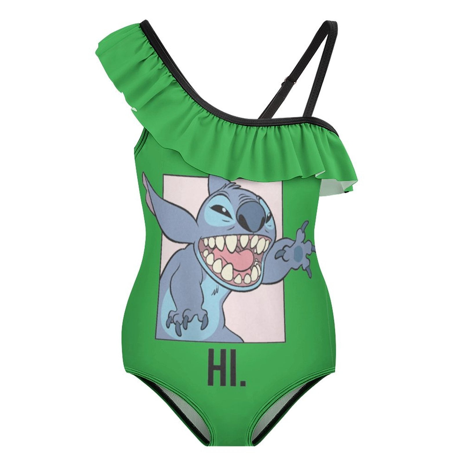 Stitch Girls Swimsuit One Piece Swimsuits Ruffle Bathing Suit Kids ...
