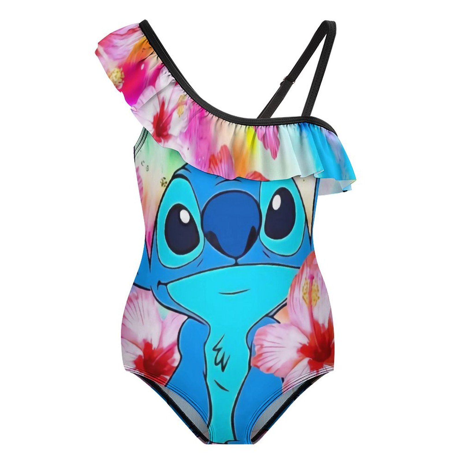 Stitch Girls Swimsuit One Piece Swimsuits Ruffle Bathing Suit Kids ...