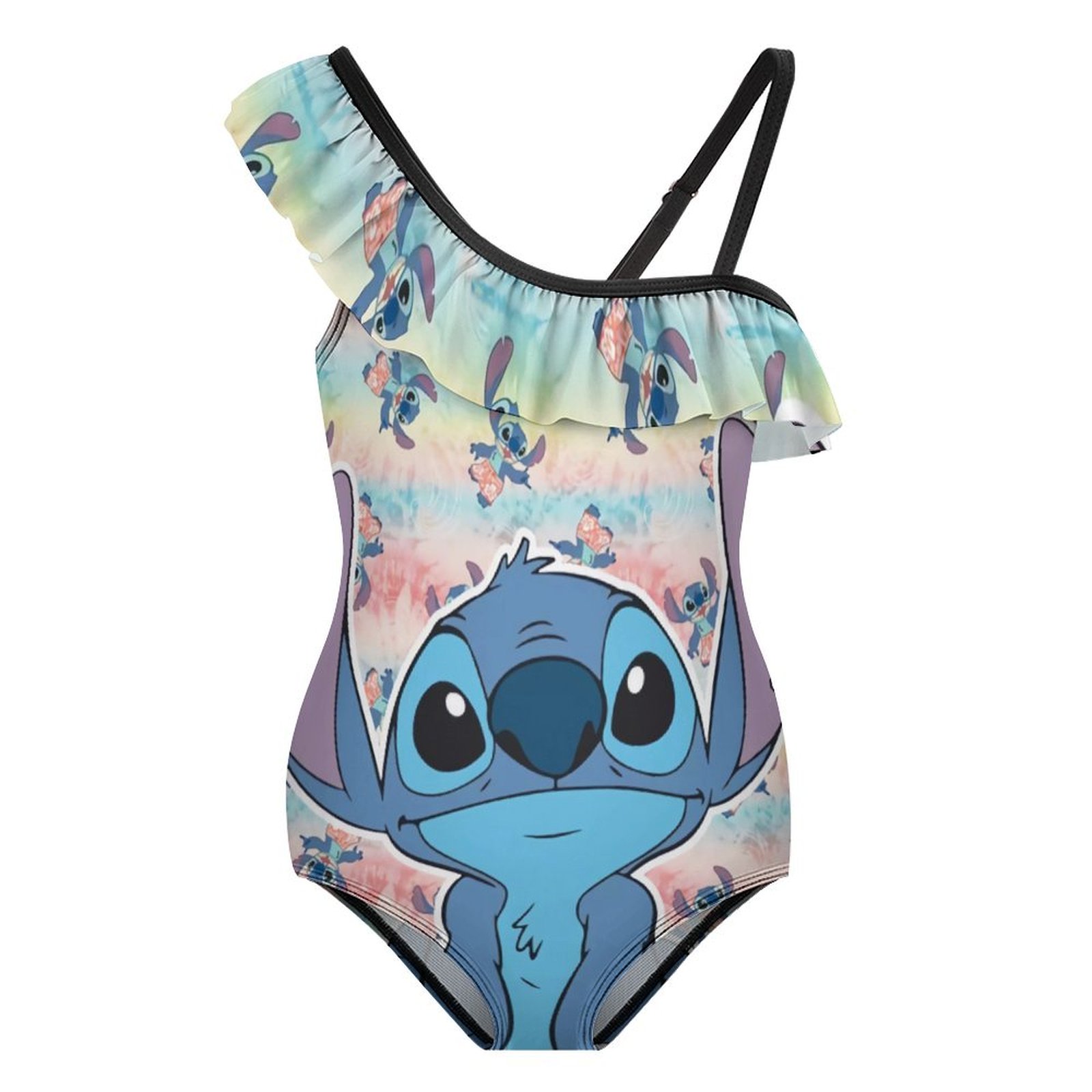 Stitch Girls Swimsuit One Piece Swimsuits Ruffle Bathing Suit Kids ...