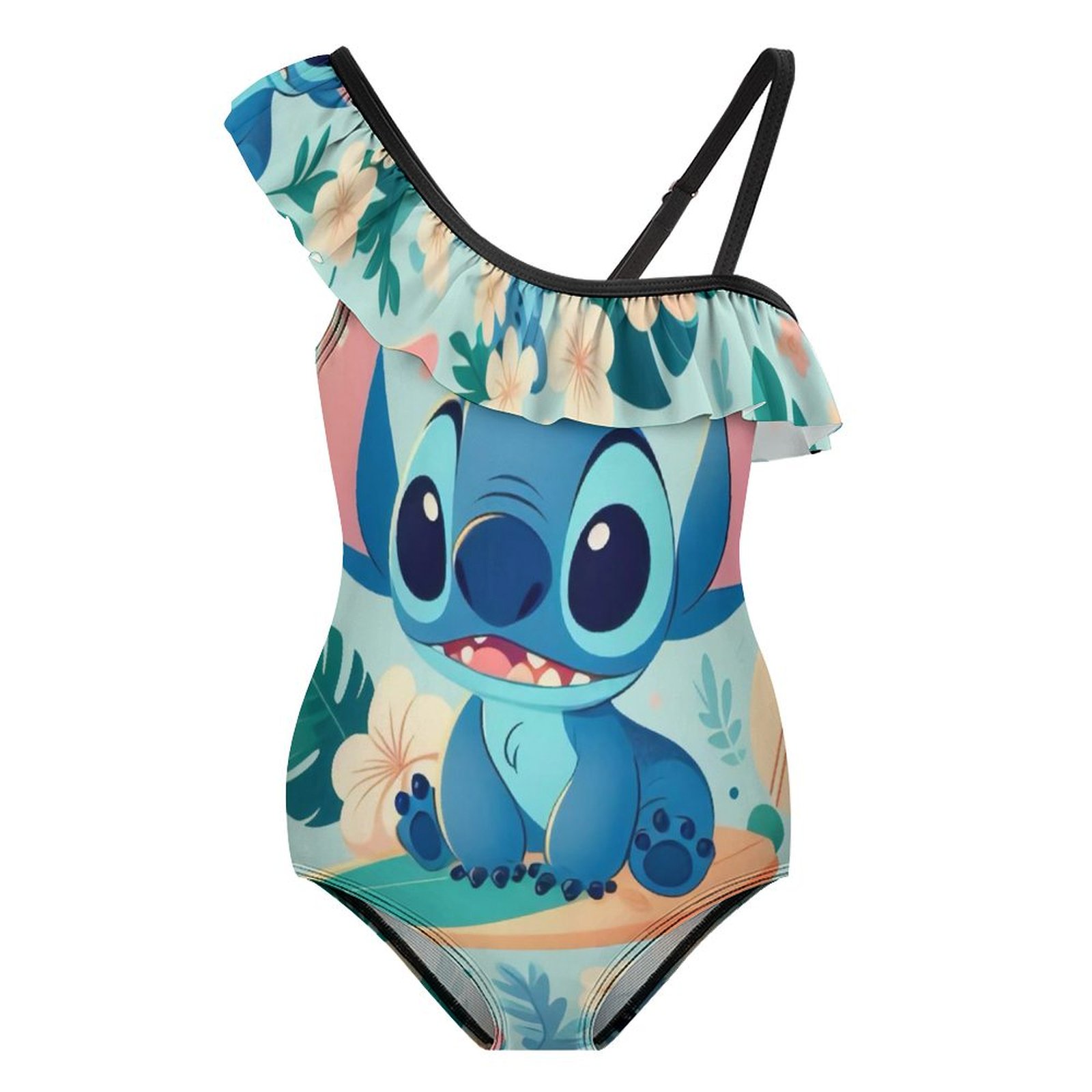 Stitch Girls Swimsuit One Piece Swimsuits Ruffle Bathing Suit Kids ...