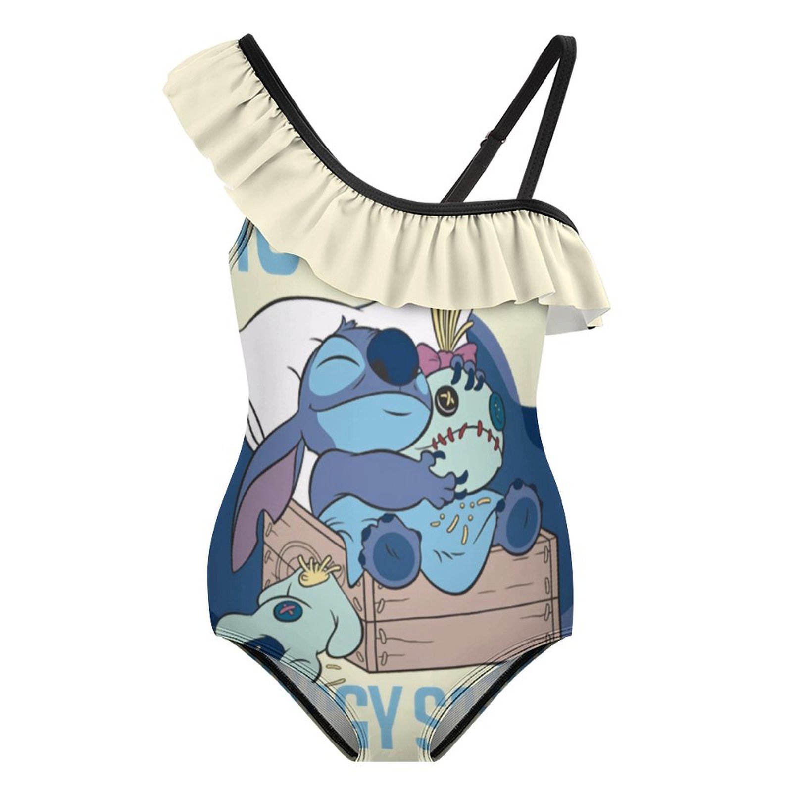 Stitch Girls Swimsuit One Piece Swimsuits Ruffle Bathing Suit Kids ...