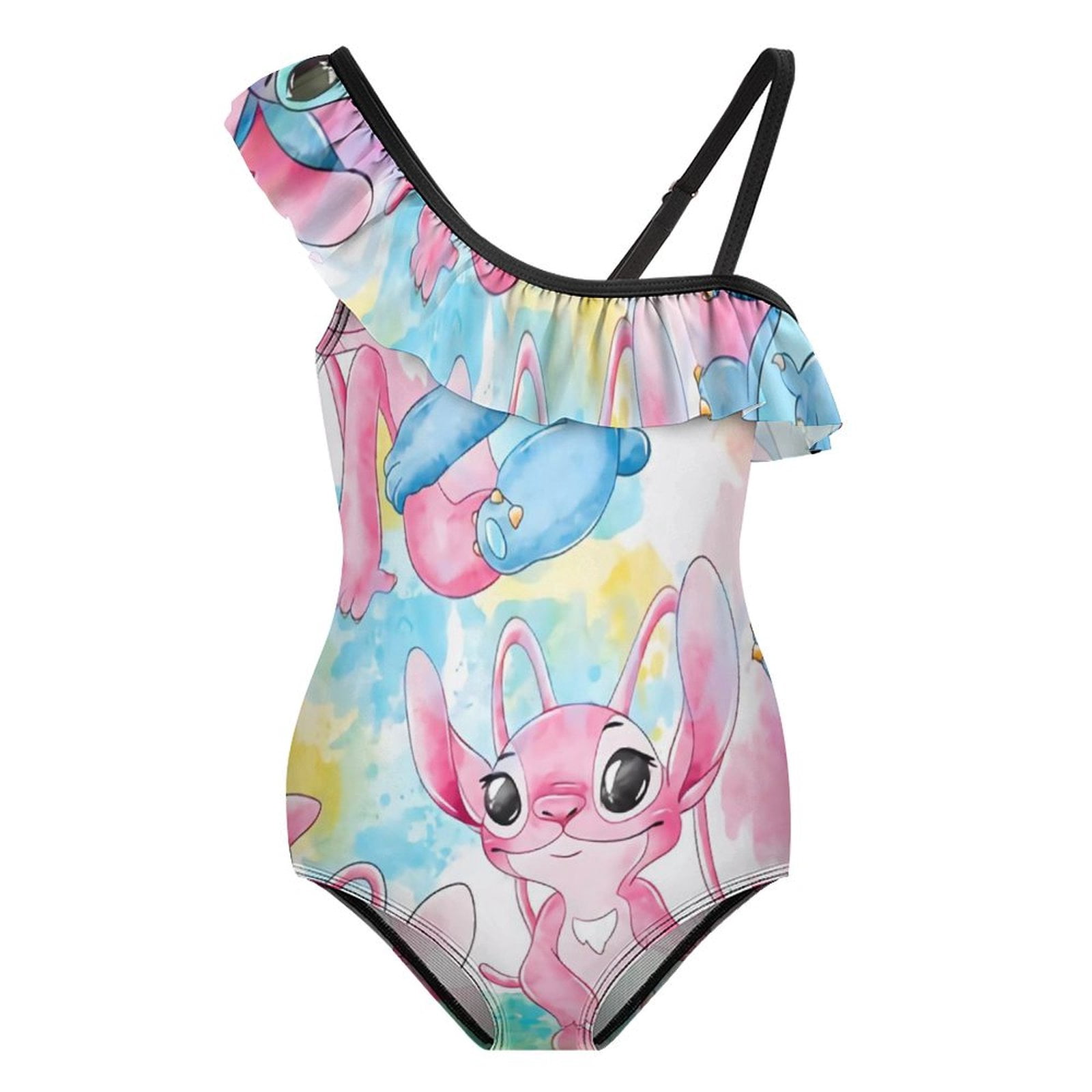 Stitch Girls Swimsuit One Piece Swimsuits Ruffle Bathing Suit Kids ...